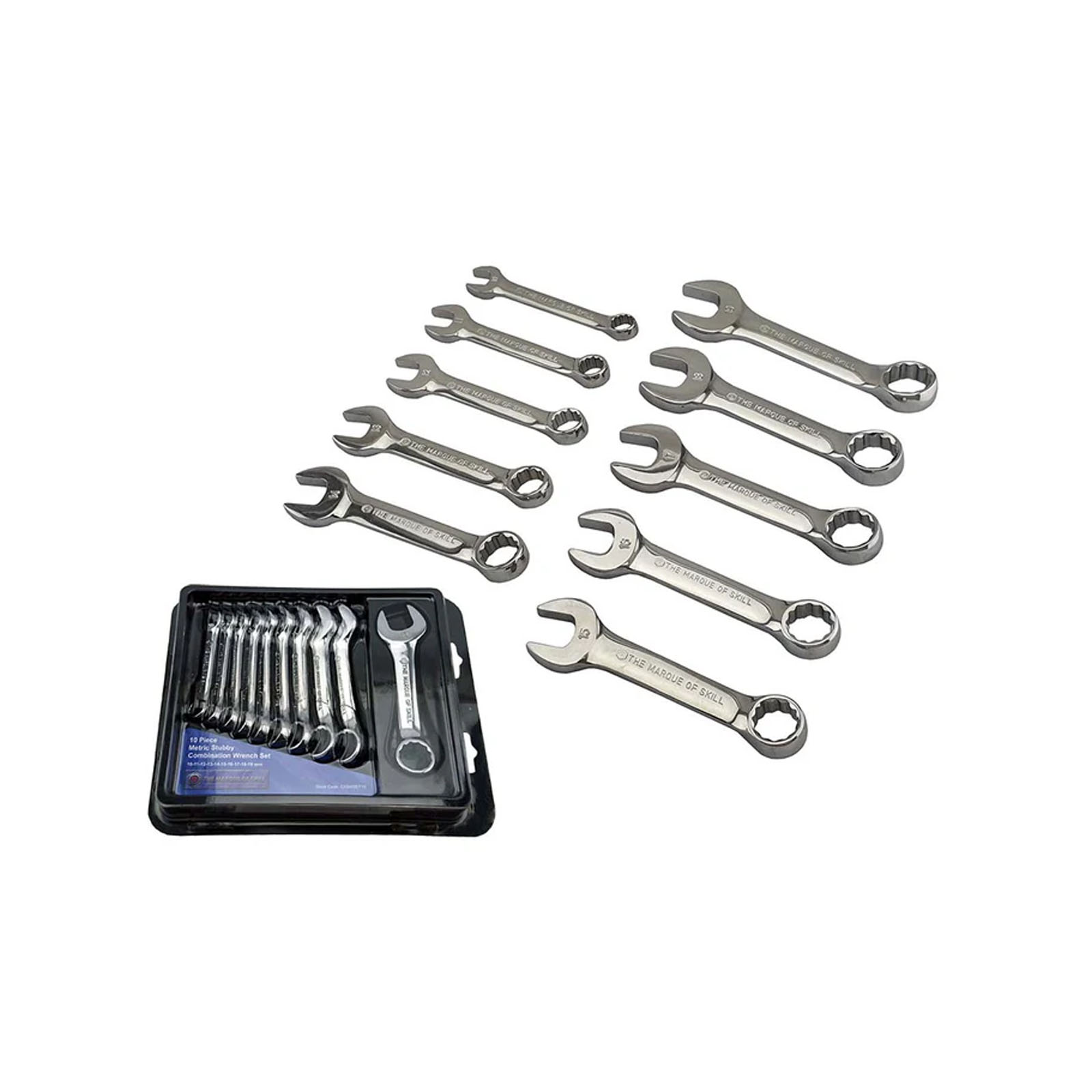 Britool Hallmark CXSMSET10 10 Piece Stubby Combination Spanner Set 10 ...