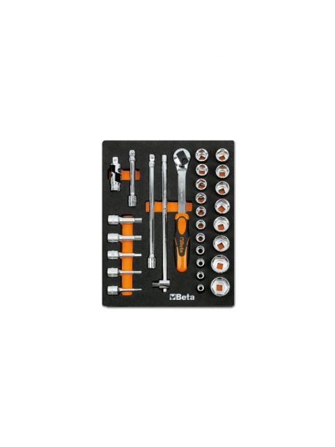 Beta M82 29 Piece Metric Socket & Accessory Set Supplied in Foam Module ...