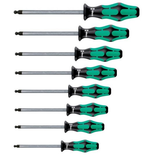 Wera 352 8 Piece Ball End Hexagon (Allen) Screwdriver Set 1.5-8mm ...