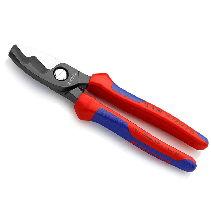 Knipex 95 12 200 Cable Cutters Twin Cutting Edge Multi-Component Grip ...