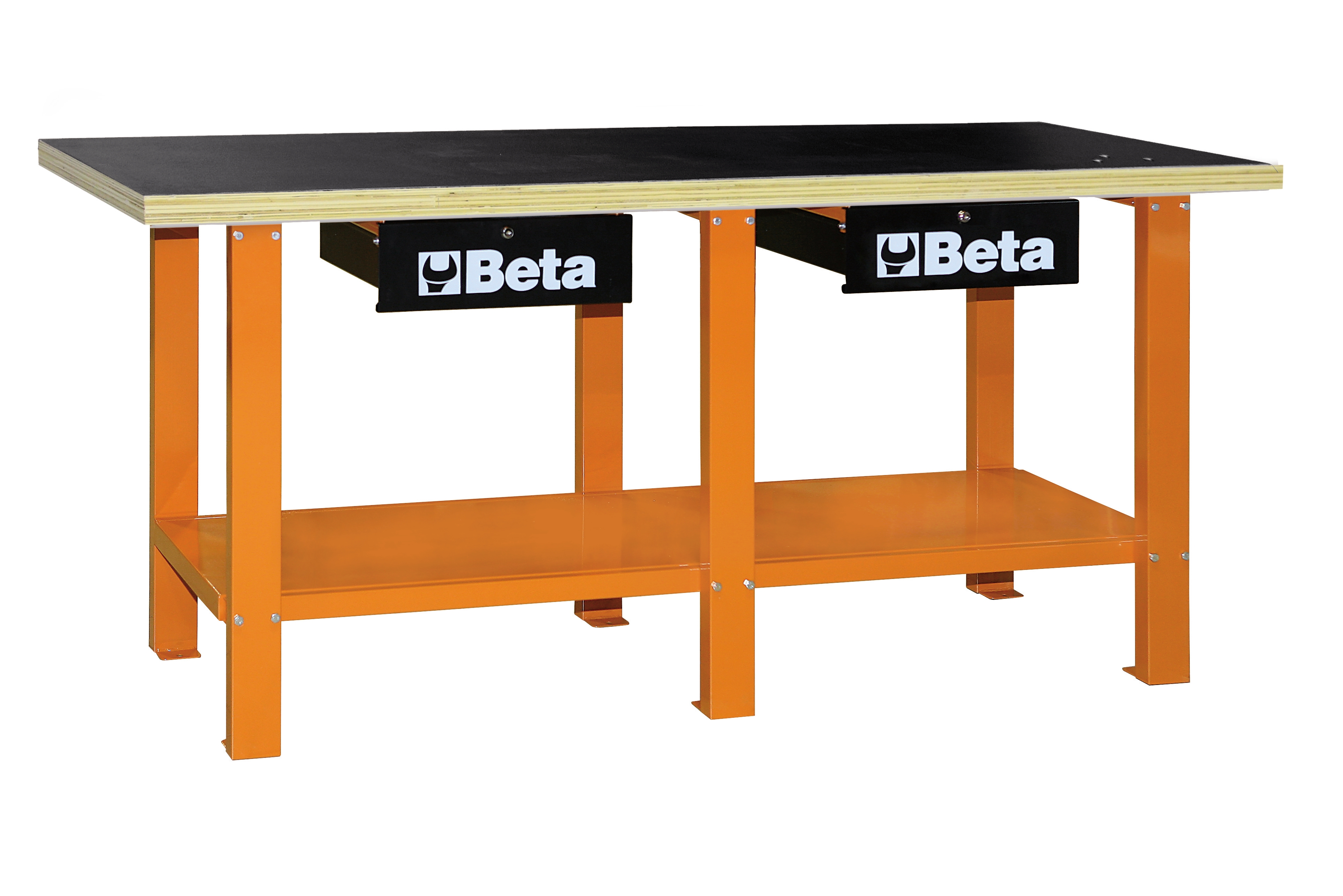 Beta C56W ‘Orange’ 2 Metre Wooden Top Workbench With Two Drawers ...