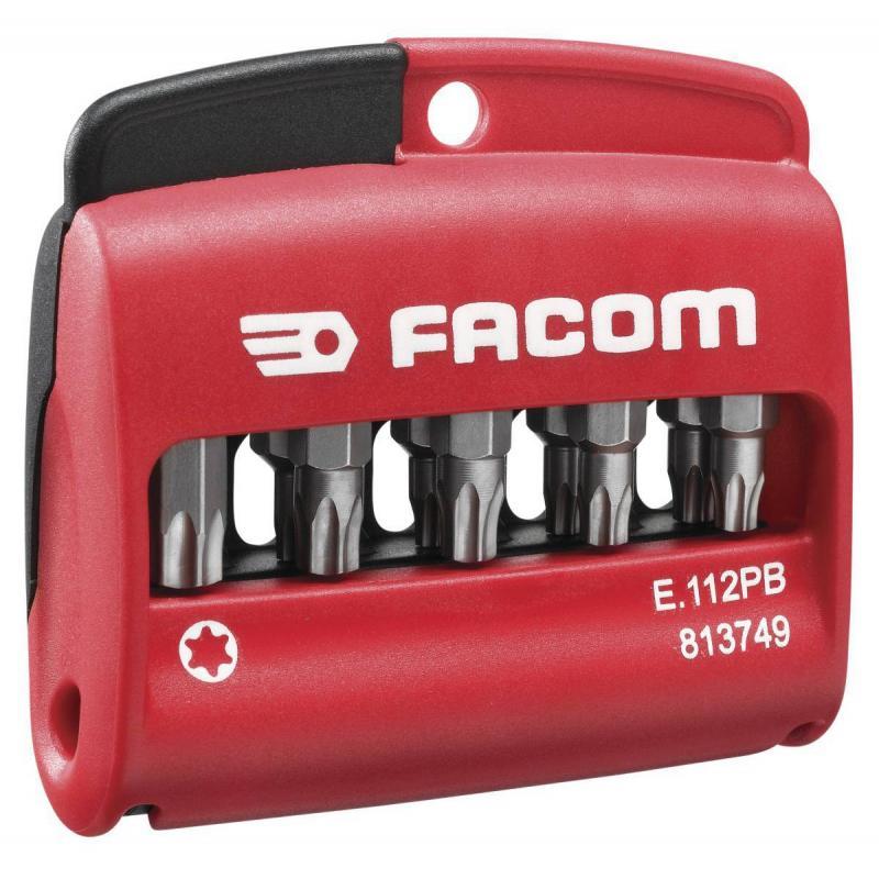 Facom E.112 11 Piece Torx Screwdriver Bit Set & 1/4″ Bit Holder T8-T40 ...
