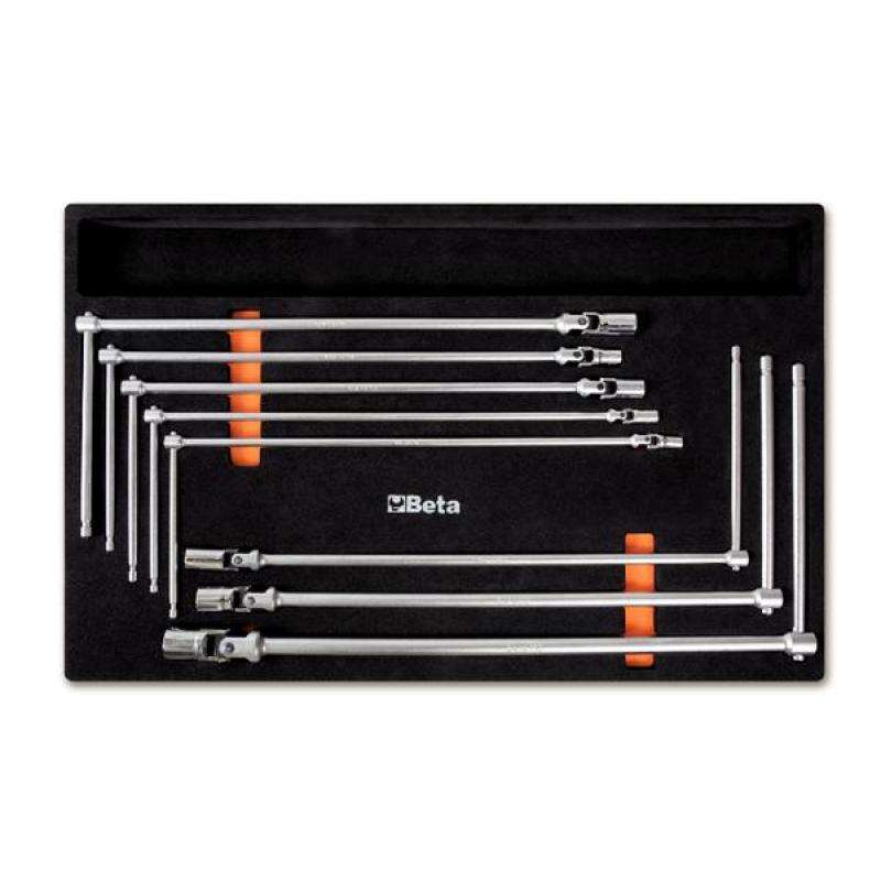 Beta M63 8 Piece Metric Extra Long T-Handled Flexible Head Sockets In ...