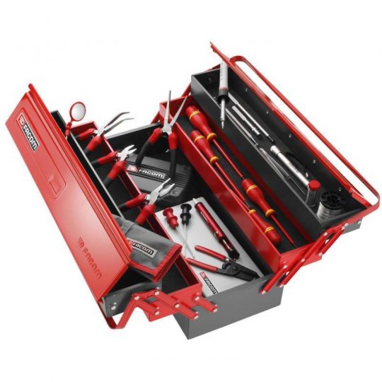 Facom 2070.E18 115 Piece Electricity Metric Tool Set With 5 Compartment ...
