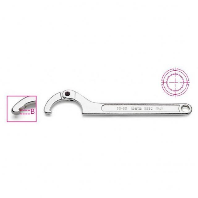 Beta 99SQ Hinged Hook Spanner With Square Nose For Ring Nuts 15-35mm ...