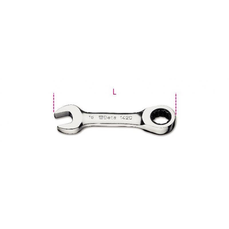 Beta 142C Short (Stubby) Ratcheting Combination Spanner 14mm | PrimeTools