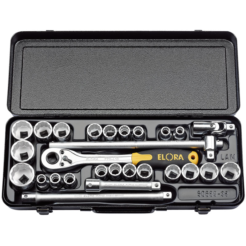 Elora 770-OK LAMU 1/2″ Drive 28 Piece Metric & AF Socket Set | PrimeTools