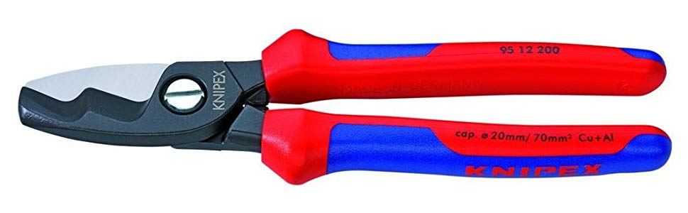 Knipex 95 12 200 Cable Cutters Twin Cutting Edge Multi-Component Grip ...