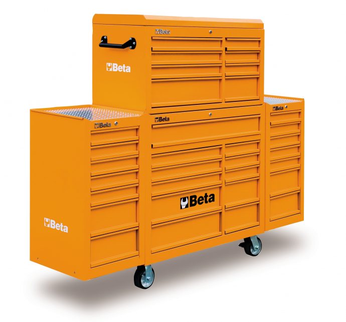 Beta C38C 33 Drawer Orange Mobile Roller Cabinet XL Stack - Orange ...