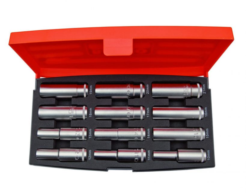 Bahco S1612L 1/2" Drive 12 Piece Deep Metric 6 Point Socket Set 10-21mm ...