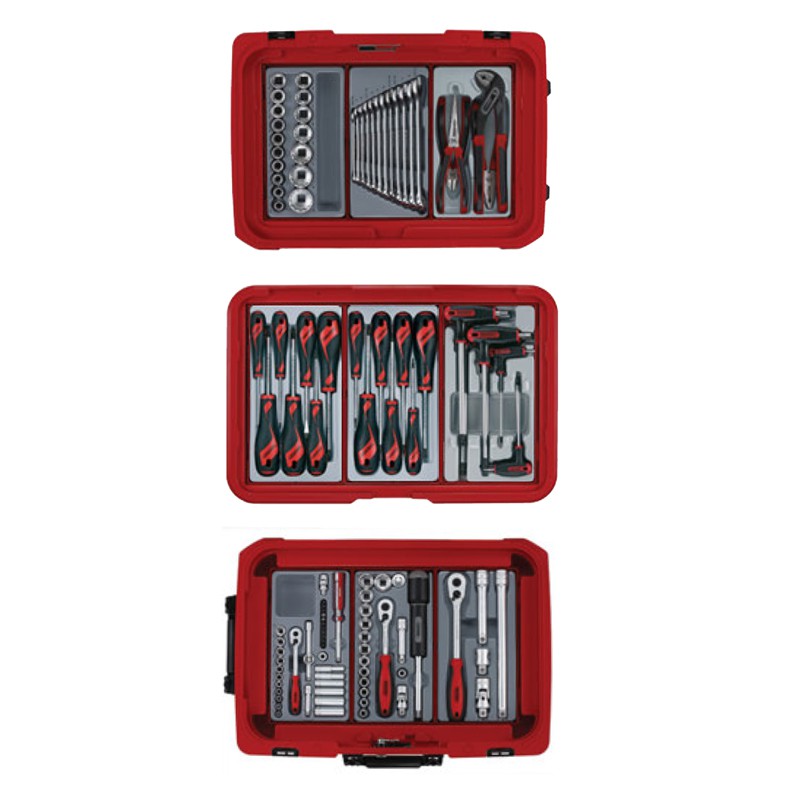 Teng SC01 140 Piece Mobile Portable Roller Service Case Tool Kit ...