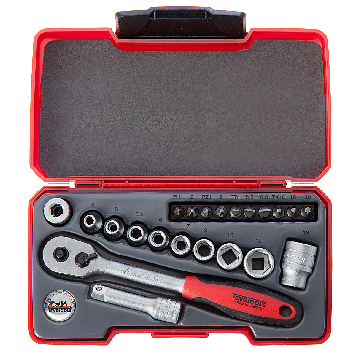 Teng T1422 22 Piece 1/4″ Drive Socket Set | PrimeTools