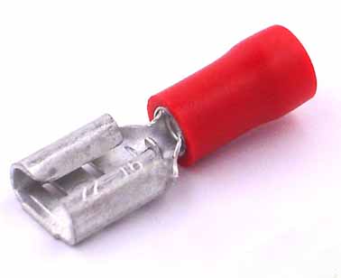 6.3mm FEMALE SPADE ELECTRICAL TERMINALS, RED | PrimeTools