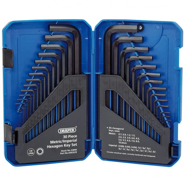 Draper 33894 Metric / Imperial AF Long Allen Hexagon Wrench Key Set ...