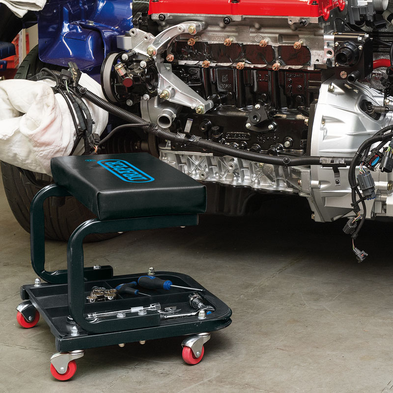 Draper 54243 Garage Workshop Mechanics Work Stool Seat With Wheels ...