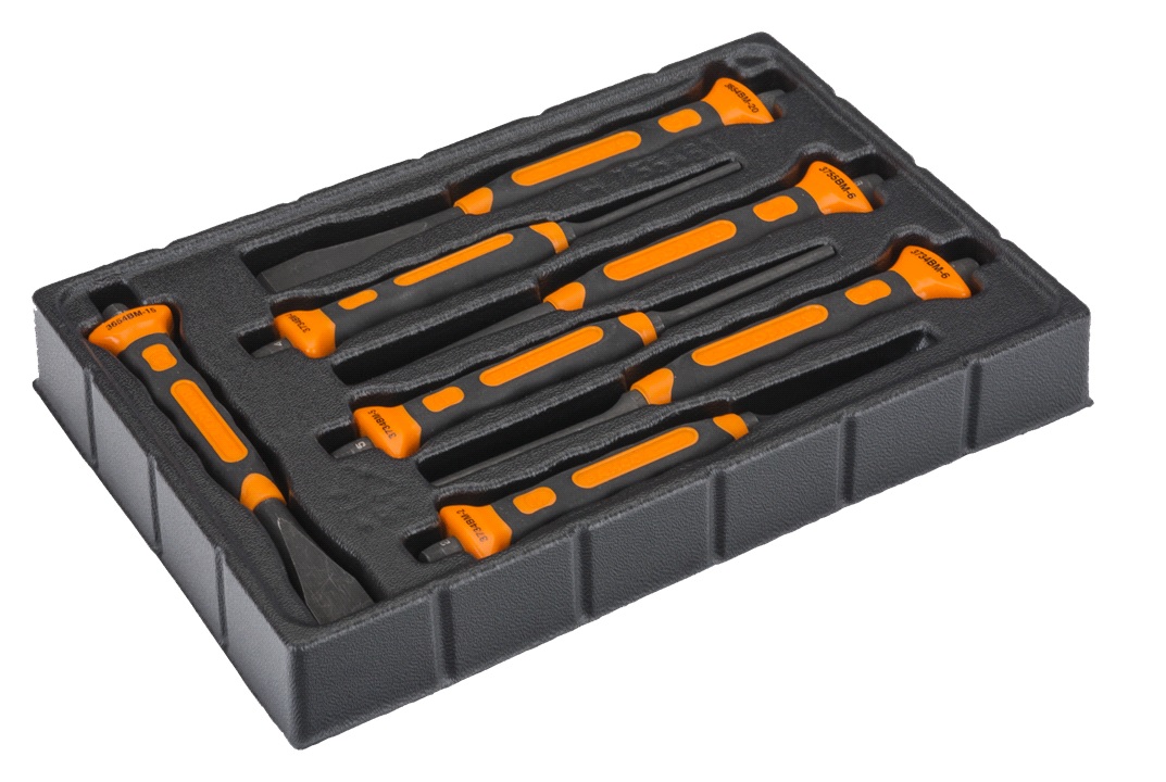 Bahco 3654BMS/7 Comfort Grip 7 Piece Mason’s Punch & Chisel Set ...