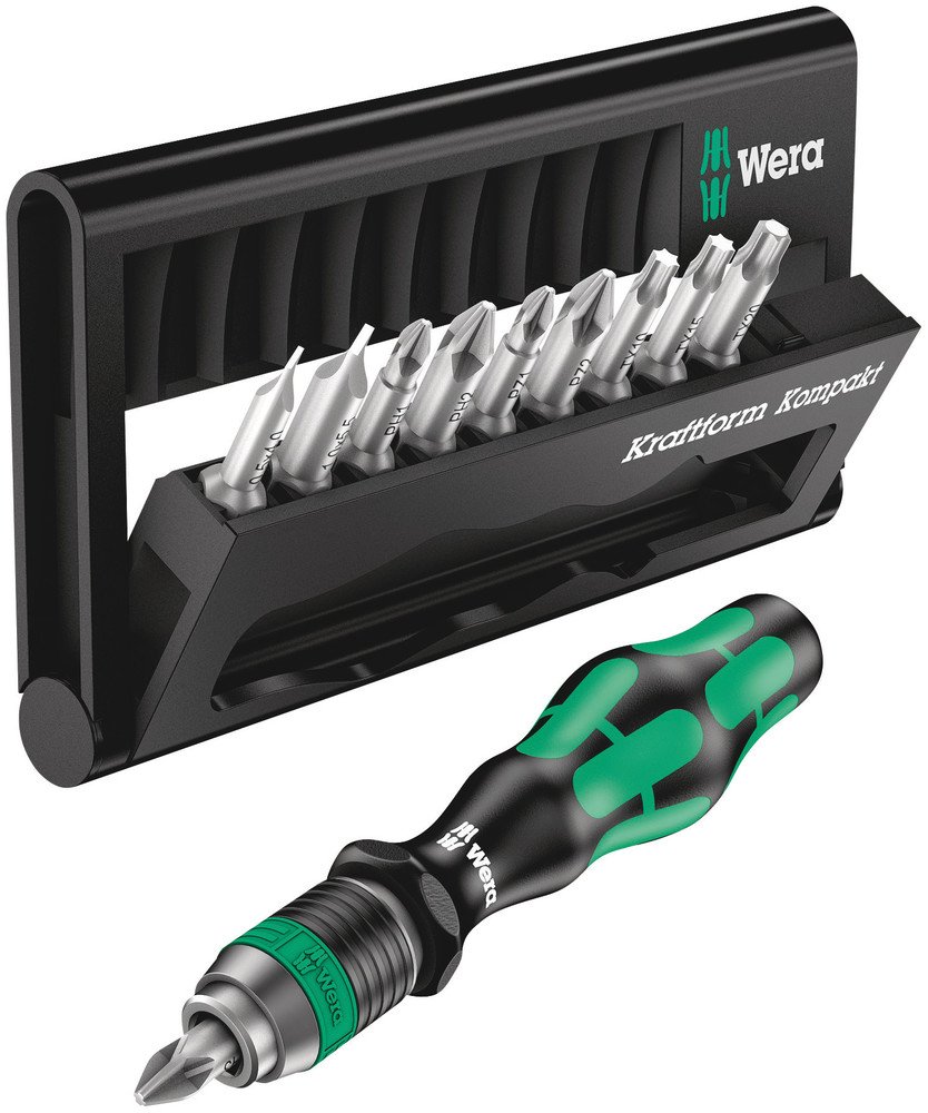 Wera 056653 Kraftform Kompakt 10 Piece Micro Screwdriver Bit Set SL/PZ ...