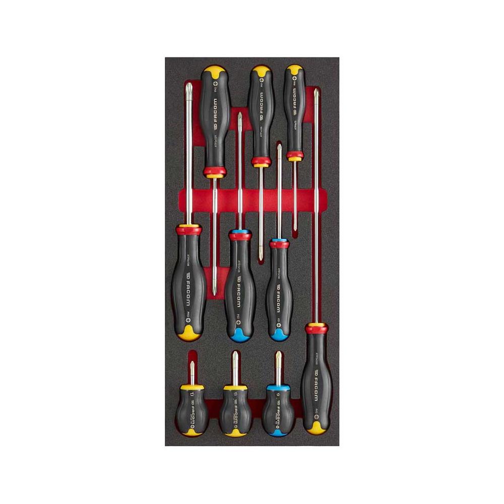 Facom MODM.AT5 10 Piece Protwist Phillips & Pozi Screwdriver Foam ...