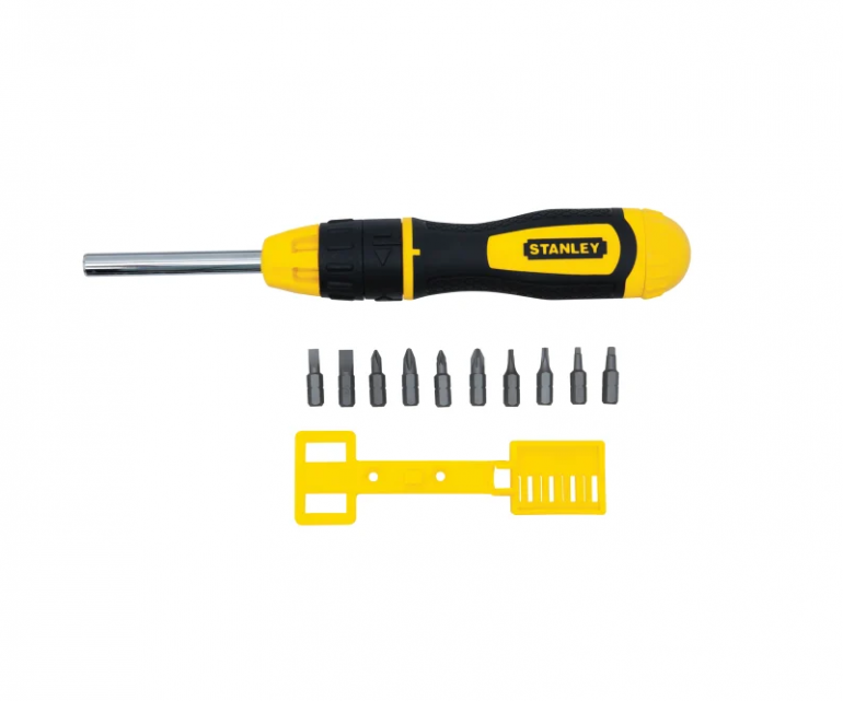 Stanley 0-68-010 Multi-Bit Ratcheting Screwdriver + 10 Bits Set ...