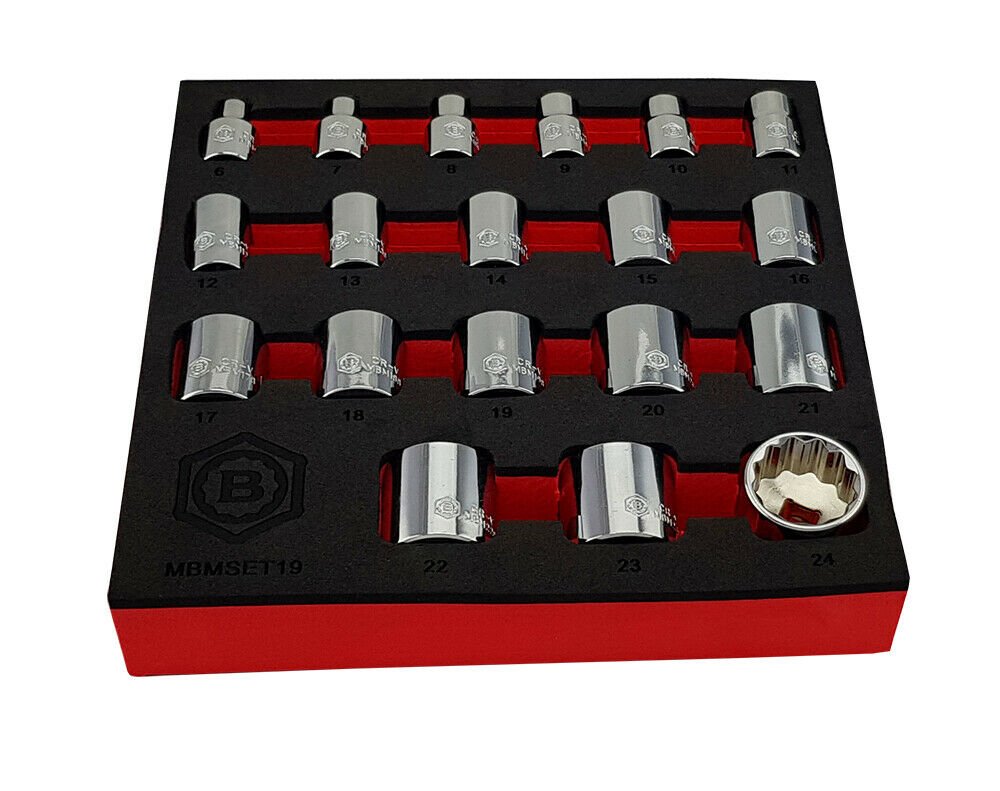Britool Hallmark MBMSET19 19 Piece 3/8″ Drive 12 Point Socket Set ...