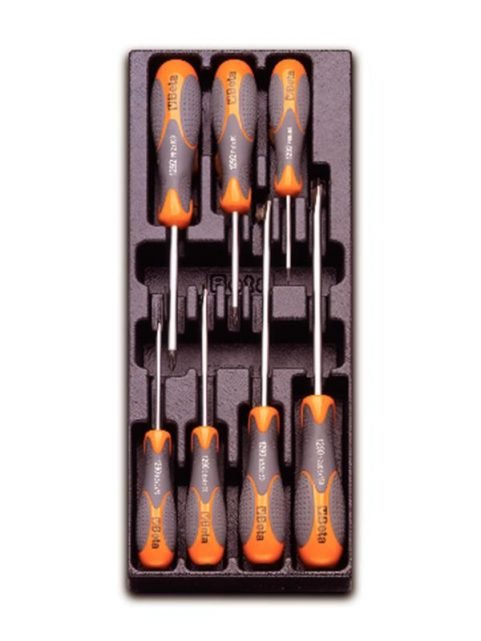 Beta T180 7 Piece Slotted & Phillips Screwdriver Set in Plastic Module ...