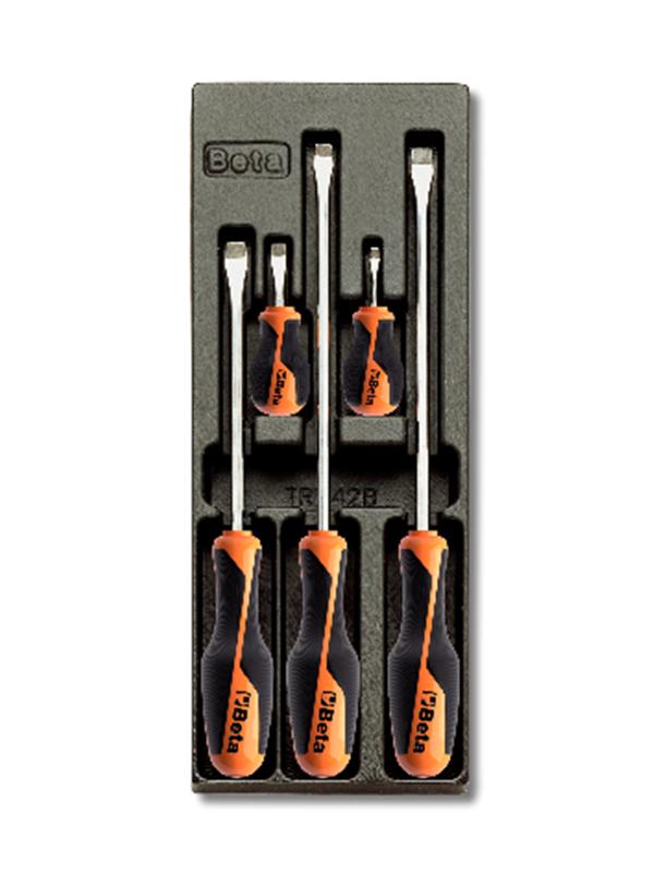 Beta T201 5 Piece Slotted Screwdriver Set in Plastic Module Tray ...