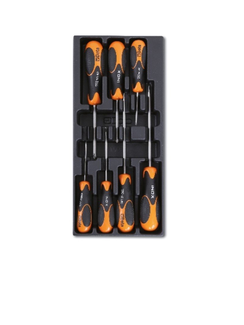 Beta T227 7 Piece Slotted/Phillips Screwdriver Set in Plastic Module ...