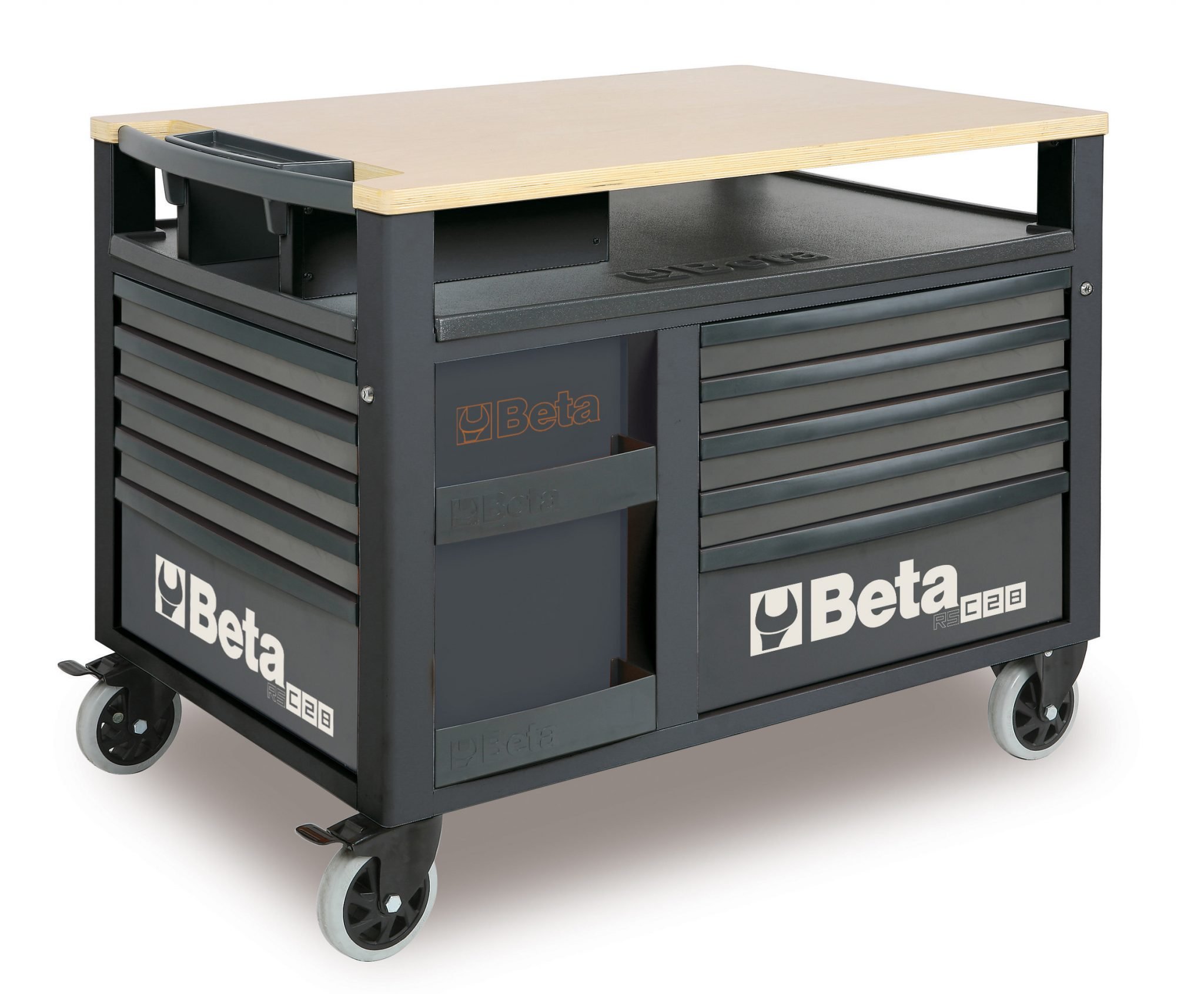 Beta RSC28-A SuperTank10 Drawer Trolley with Wood Worktop - Anthracite ...