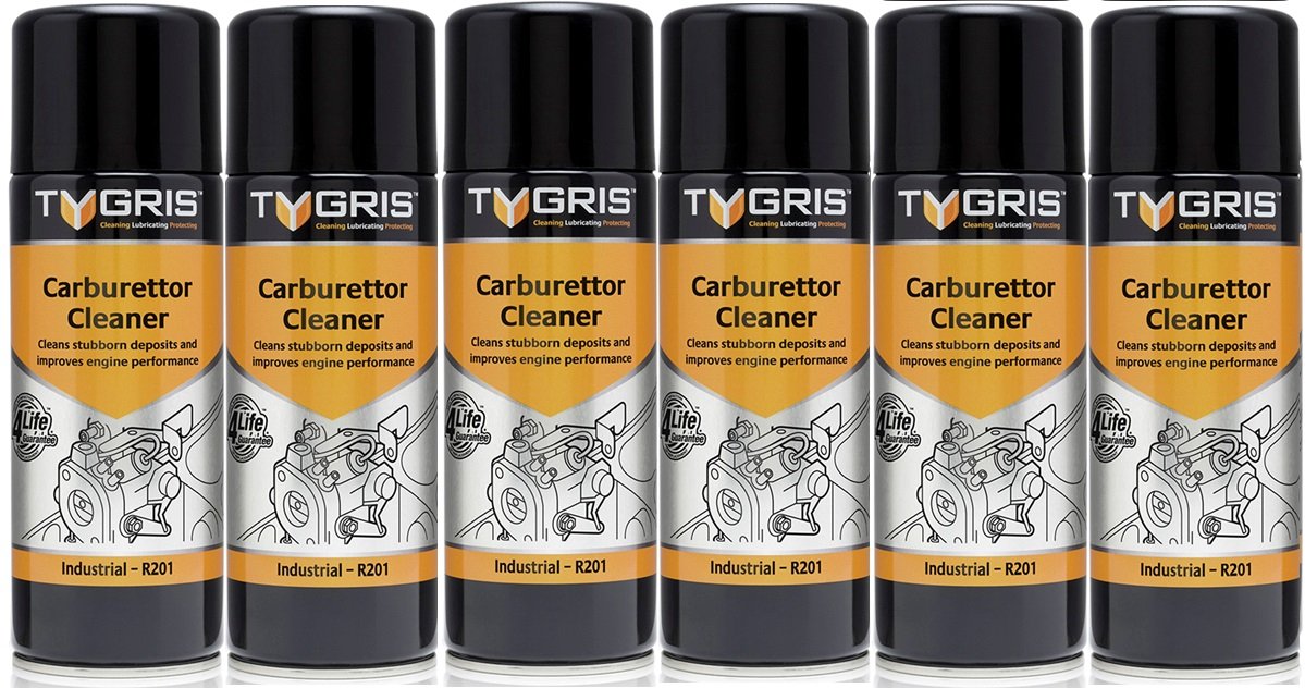 6 x Tygris R201 Carburettor and Nail Gun Cleaner Aerosol Spray 400ml ...
