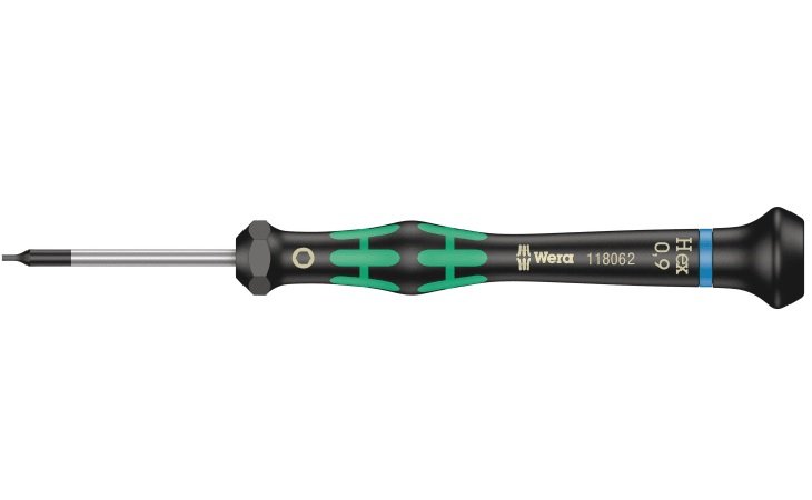 Wera 118062 Kraftform 2054 Micro Hexagon Screwdriver 0.9mm | PrimeTools