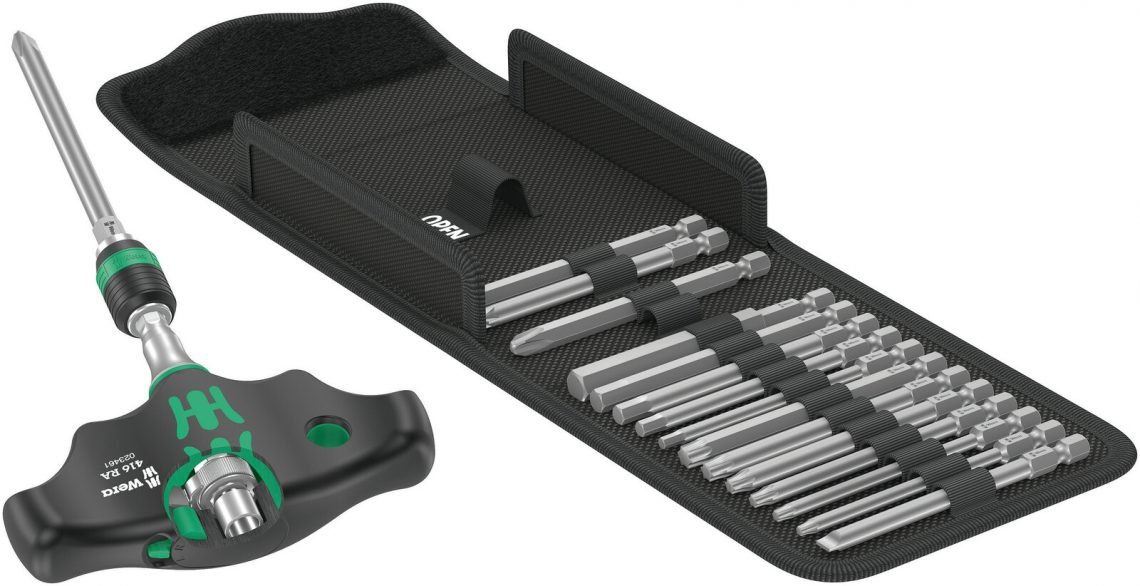 Wera 400 RA Set 1 17 Piece Kraftform Kompakt T Handled Ratchet Bit ...