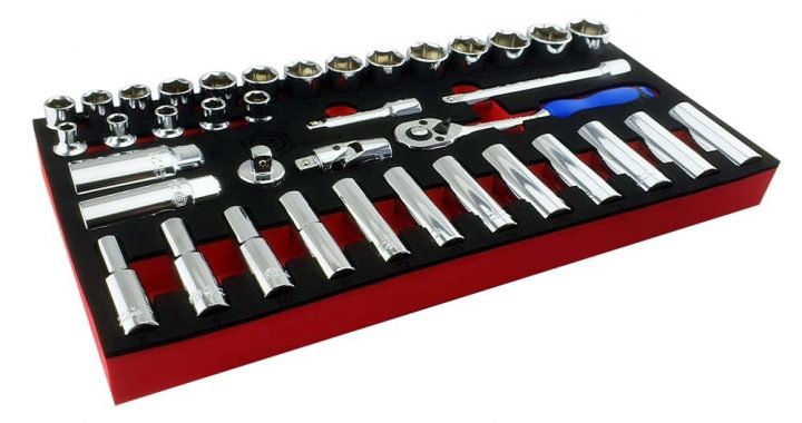 Britool Hallmark MSET38 38 Piece 3/8 Drive Metric Socket, Ratchet ...