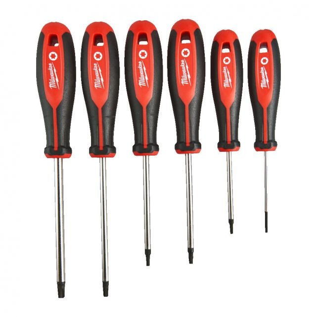 Milwaukee 4932471809 6 Piece Tri-Lobe Torx Screwdriver Set T10-T40 ...