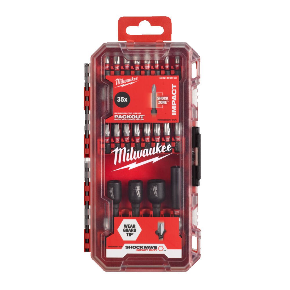 Milwaukee 4932492003 35 Piece Shockwave Impact Duty Screwdriver Bit Set ...