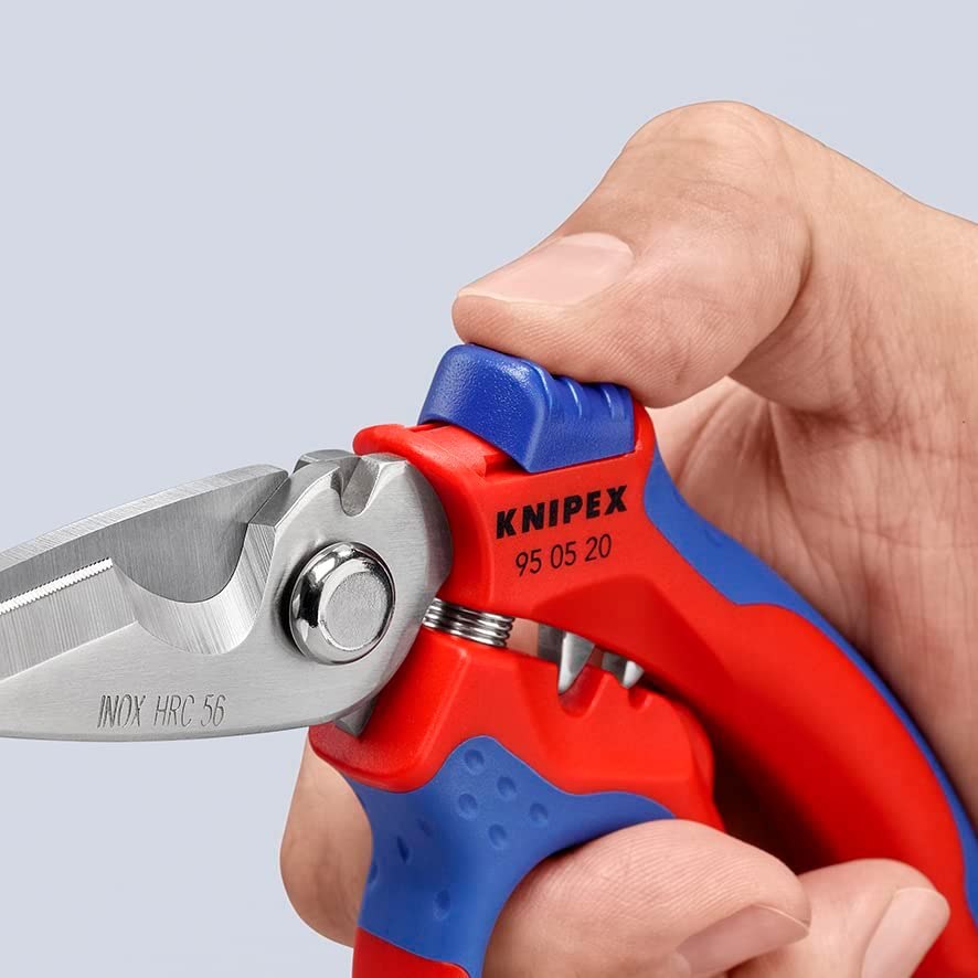 Knipex 95 05 20 SB Angled Electricians Scissors / Shears 160mm | PrimeTools