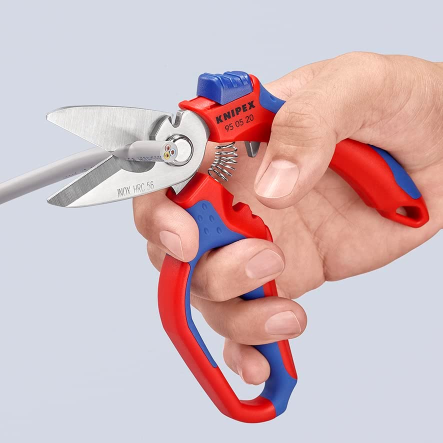 Knipex 95 05 20 SB Angled Electricians Scissors / Shears 160mm | PrimeTools