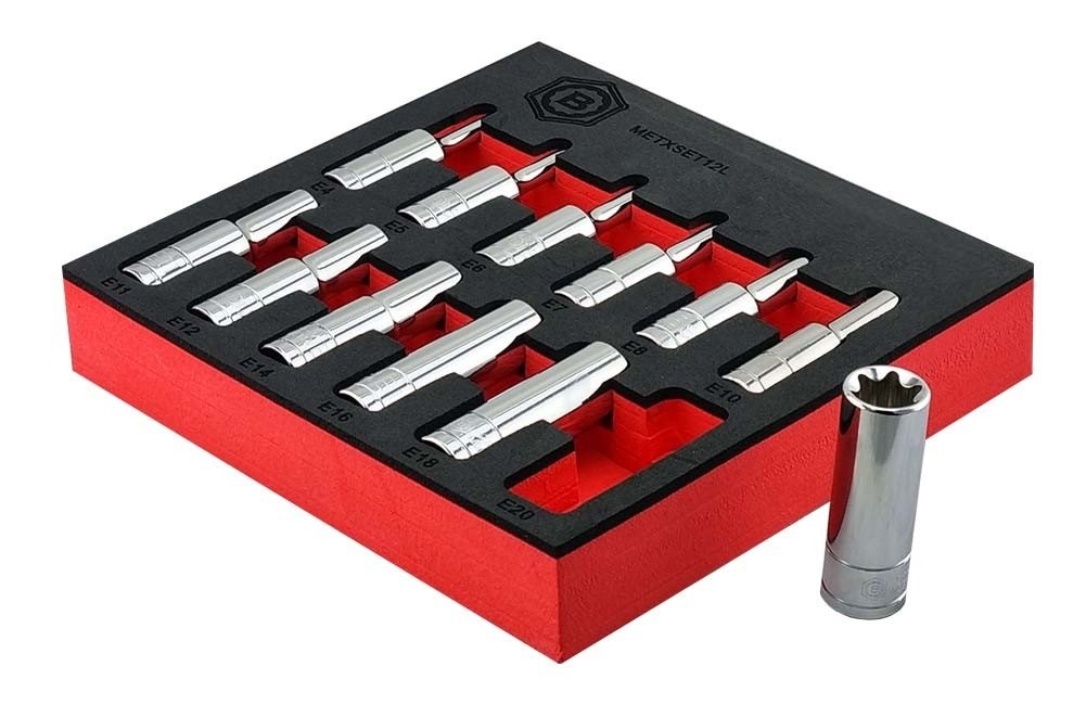 Britool Hallmark METXSET12L 12 Piece 3/8″ Drive Deep Torx / Star Socket ...