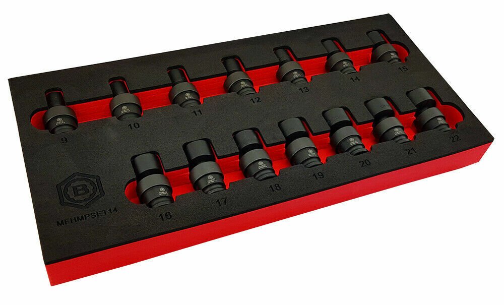 Britool Hallmark MFHMPSET14 3/8″ Drive 14 Piece Impact Universal Joint ...