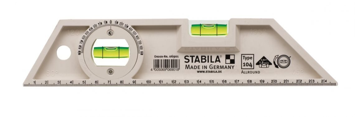 Stabila 104 ALLROUND Plastic Spirit Level & Angle Device 250mm / 10 ...