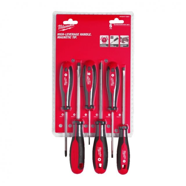 Milwaukee 4932471807 6 Piece Tri-Lobe Phillips & Slotted Screwdriver ...