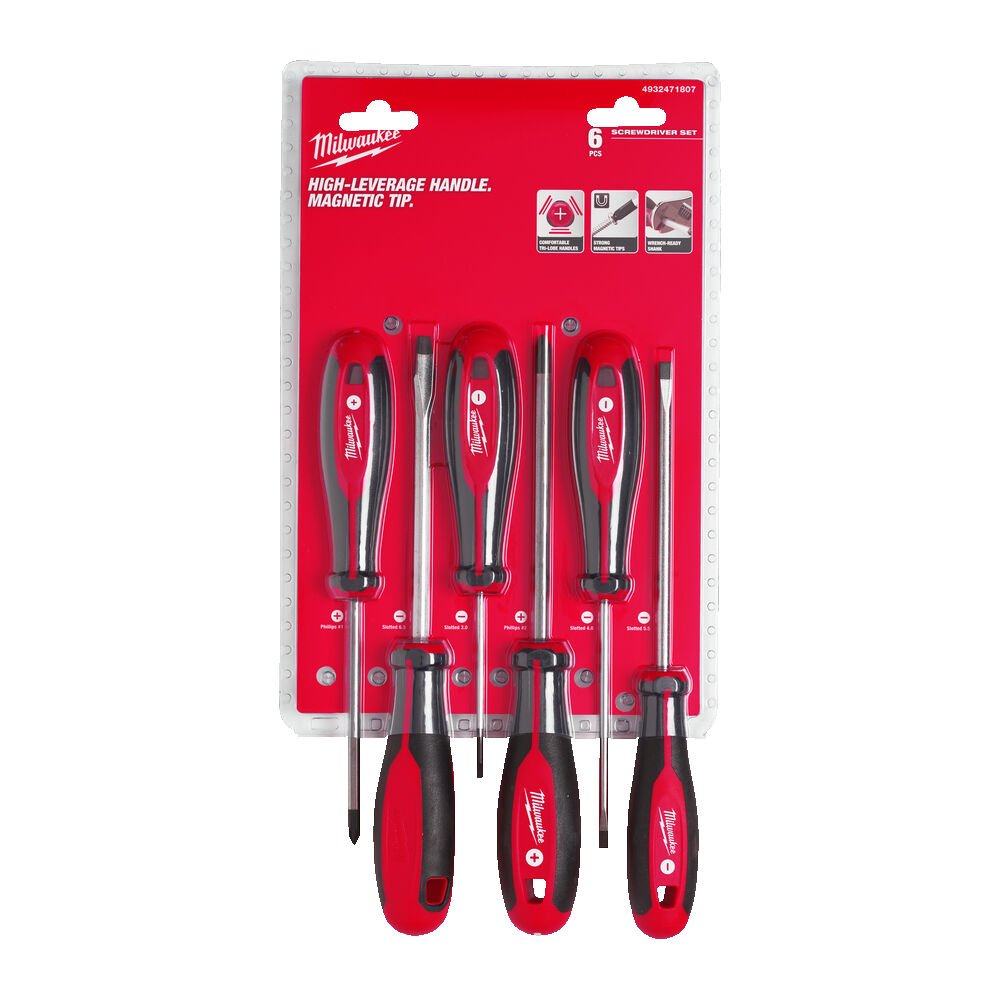 Milwaukee 4932471807 6 Piece Tri-Lobe Phillips & Slotted Screwdriver ...