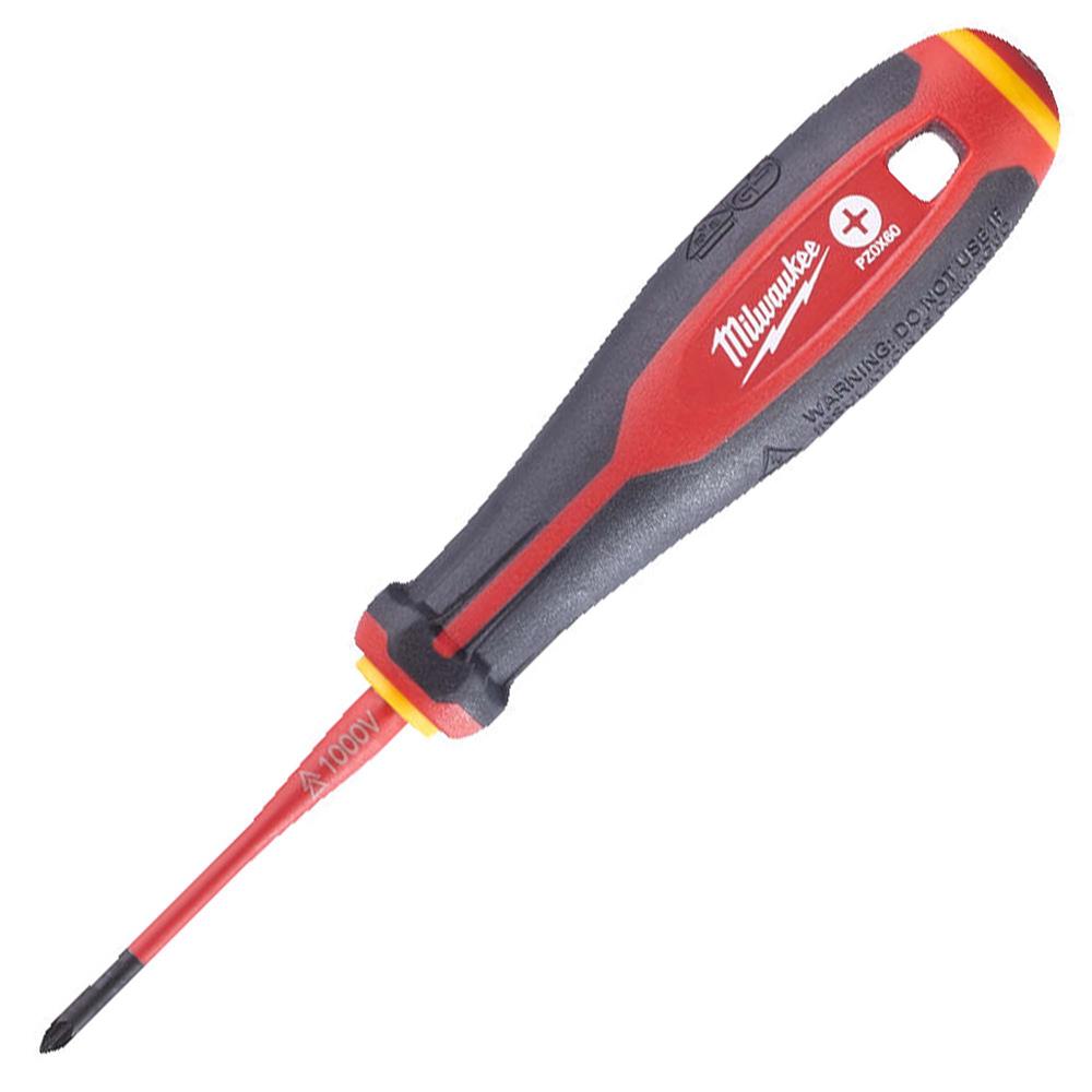 Milwaukee 4932478724 Tri-Lobe VDE Pozi Screwdriver PZ0x60mm | PrimeTools