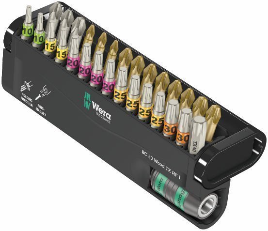 Wera 057436 Bit-Check 30 Wood TORX HF 1 Screwdriver Bit Set PH/PZ/TX ...