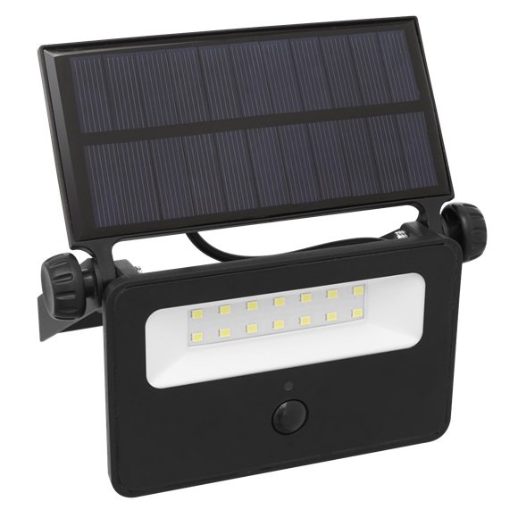 Sealey LED16S 16W SMD LED Extra-Slim Solar Floodlight with Wall Bracket ...