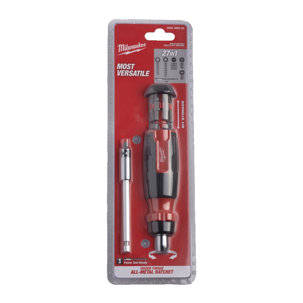 Milwaukee 4932480583 27 in 1 Ratchet Multi-Bit Screwdriver | PrimeTools