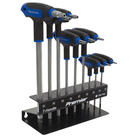 Sealey AK7196 9 Piece Torx & Security Torx T-Handle Key Set T10 – T50 ...
