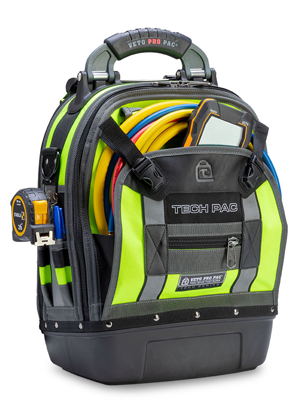 Veto Pro Pac TECH PAC Tool Backpack / Rucksack Bag HiViz Yellow ...
