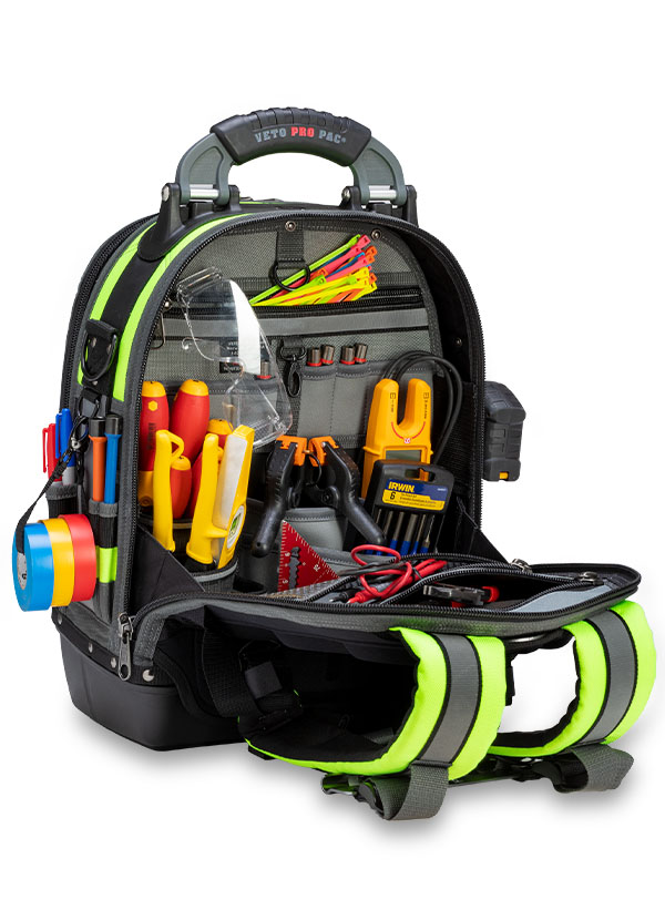 Veto Pro Pac TECH PAC Tool Backpack / Rucksack Bag HiViz Yellow ...