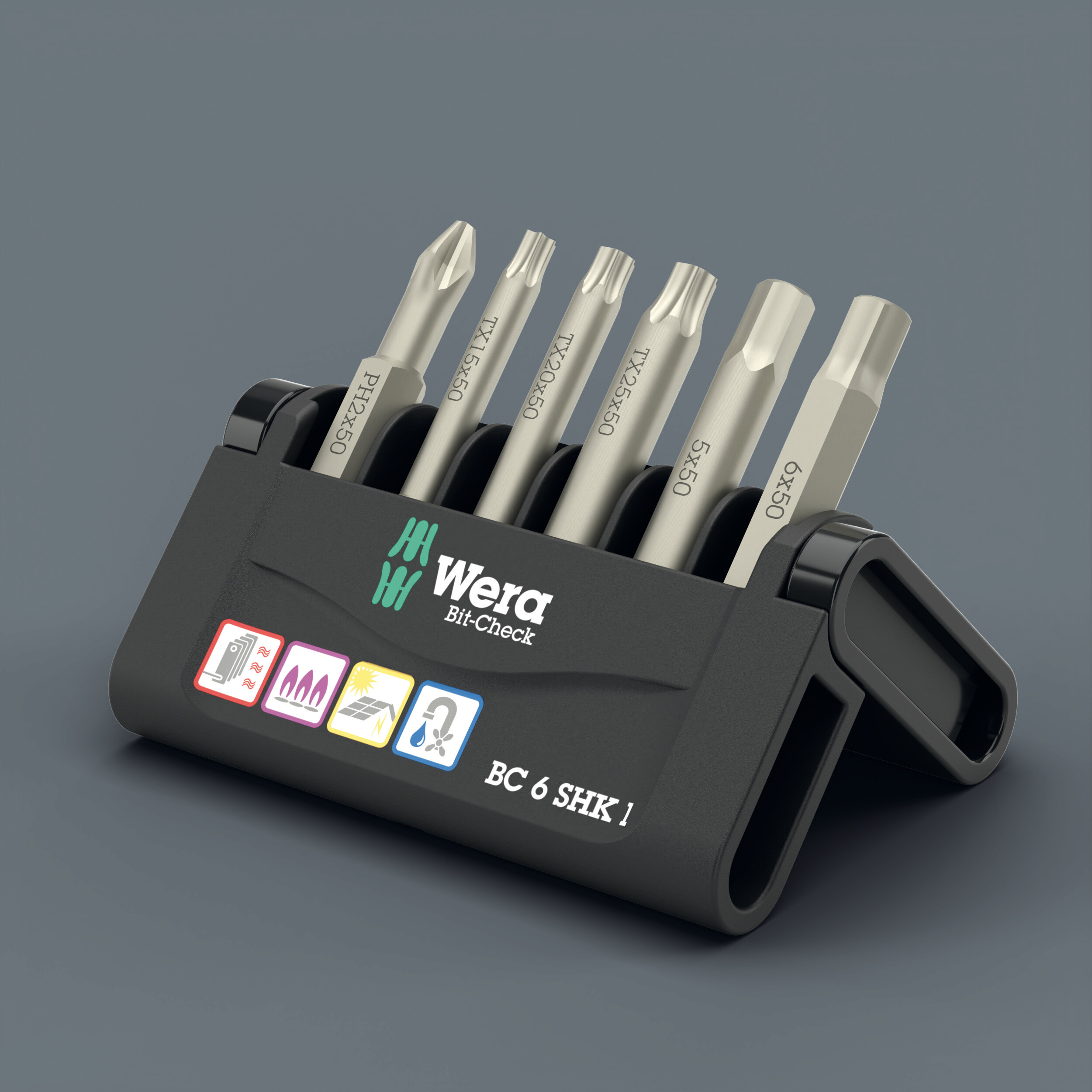 Wera Bit-Check 6 SHK 1 SB, 6 Piece Screwdriver Bit Set – 073631 ...