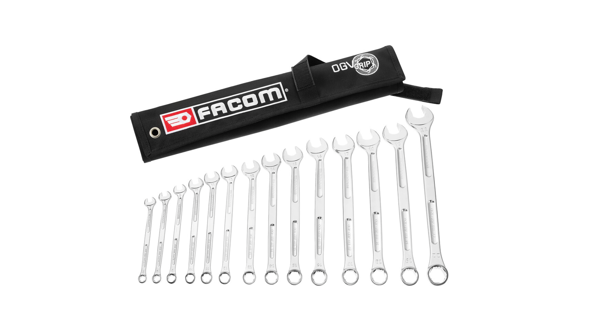 Facom 441 Series OGV Grip 14 Piece Long Combination Spanner Set 6 Point ...